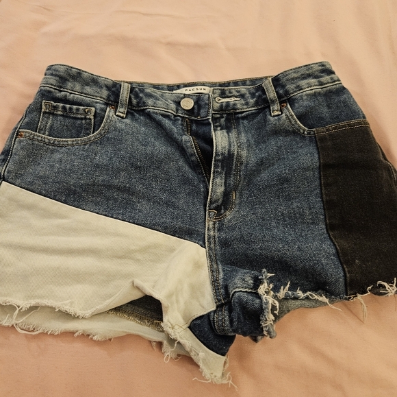 PacSun | Shorts | Pacsun Colorblock Jean Denim Shorts High Rise ...